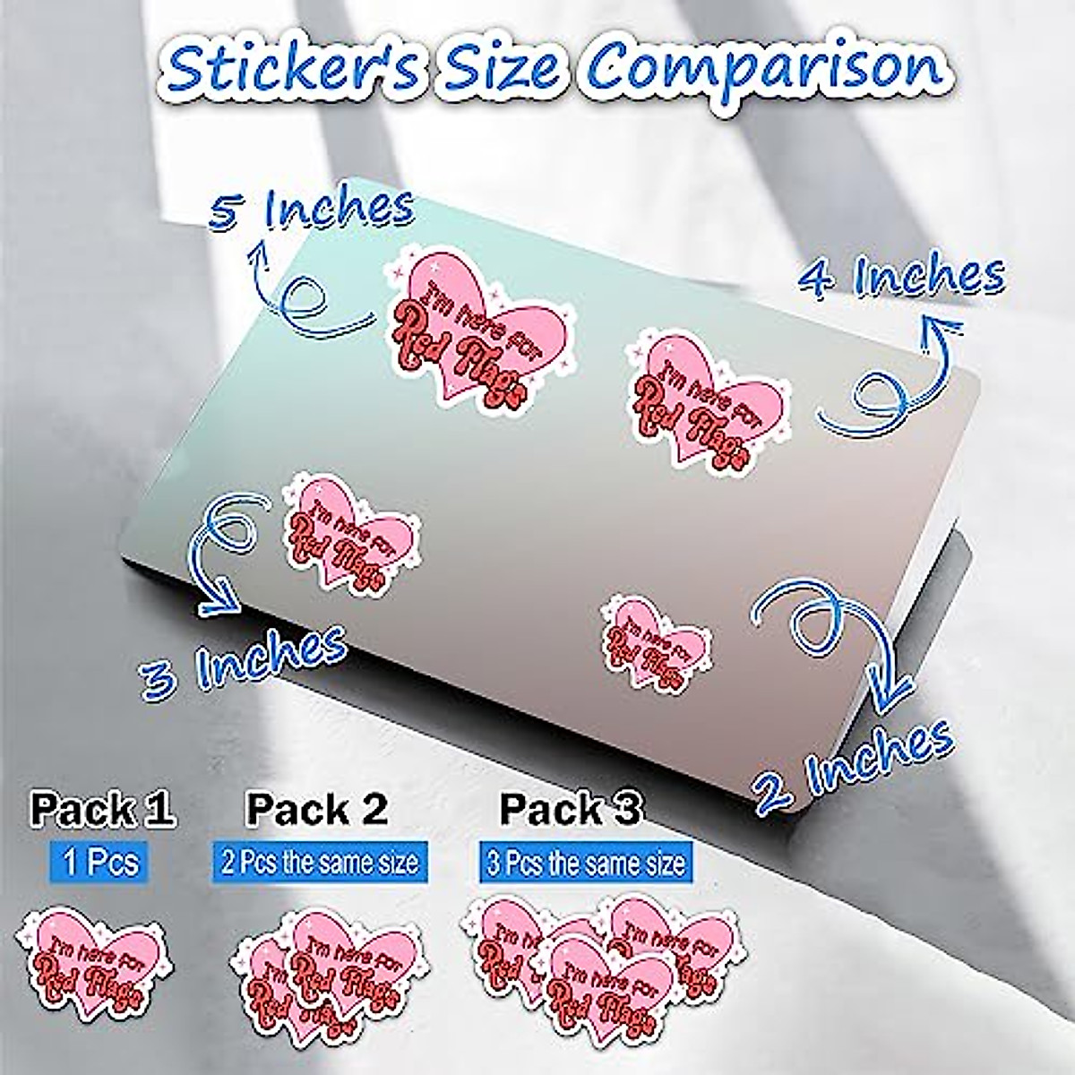 Miraki I'm Here For Red Flags Sticker, Book Lover Sticker, Reading Book Sticker, Book Nerd Sticker, Water Assitant Die-Cut Vinyl Booktok Decals for Laptop, Phone, Water Bottles, Kindle Sticker