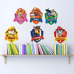 Paw Wall Decals Kids Cartoon - Paw Team Kids for Bedroom Apartment Wall Decor Toys Kids Nursery Removable Decoration TV Show Wall Mural, s20