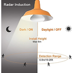 LUXON 9W BR30 Radar Motion Sensor Light Bulbs, Detector Dusk to Dawn 90W Equivalent,Smart Led Lamp Lighting,Indoor Outdoor Auto On/Off E26 Base Soft White 2700K