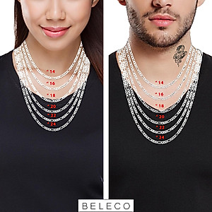 Beleco Custom Name Necklace 18k Gold/Rose Plated or Sterling Silver 925 - Personalized Name Necklace