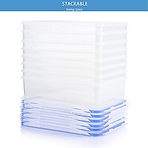 Tauno Plastic Food Storage Containers with Airtight Lids, 7.6 Cup Food Prep Containers for Kitchen and Pantry Organization, Reusable and BPA Free Lunch Boxes, Microwave/Dishwasher/Freezer Safe, 6 Pack