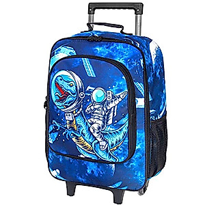 KLFVB Kids Luggage for Boys, Cute Dinosaur Rolling Wheels Suitcase for Toddler, Children Travel Carry on Suitcase