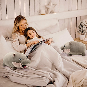 SUPERBE Moo Deng Plush Toys, MooDeng Hippo Plush Pillow, Moo Deng Hippopotamus Plushie Doll, Cute Soft Stuffed Animals for Kids Fans Christmas Birthday Gift