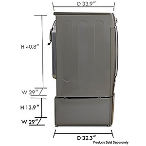 Kenmore Elite 51043 29" Wide Laundry Pedestal with Storage Drawer in Metallic silver