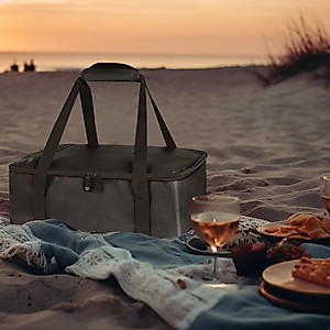 Bodaon Insulated Casserole Carrier Bag, Fits 9x13 and 11x15 Inch Baking Dish with Lid, Casserole Carriers for Hot or Cold Food for Transport (Black)