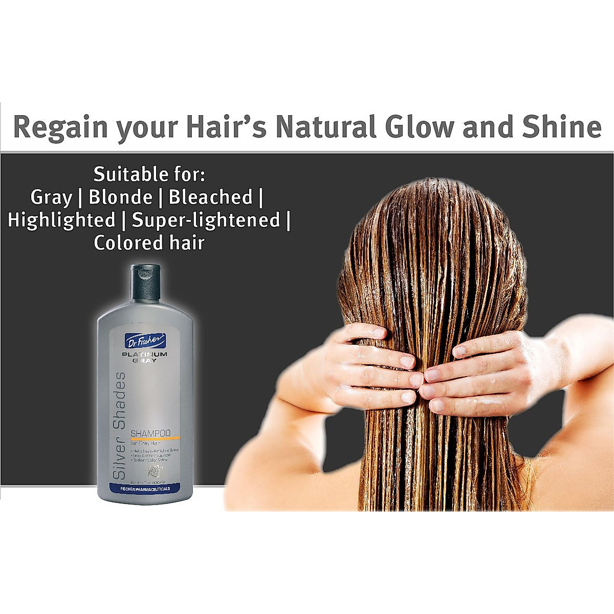 Dr. Fischer Gray Hair Shampoo. Volumizing and Clarifying for Silver Hair, Blonde Hair, Thinning, Colored & Brassy Yellow Tones.13.5 oz