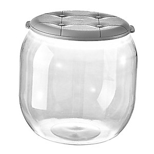 Baoblaze Clear Toy Storage Organizer, Shoe Stool, Dustproof, Portable for Living Room Bedroom Kids Room Indoor, Round Gray