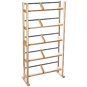 Atlantic Element Media Storage Rack - Holds Up to 230 Cds or 150 Dvds, Contemporary Wood & Metal Design with Wide Feet for Greater Stability, PN35535687 In Maple