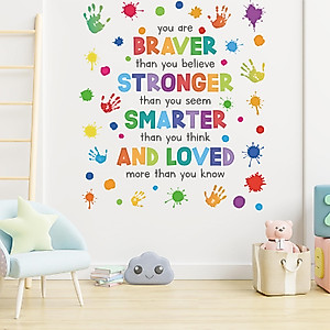 Inspirational Quotes Wall Decals Colorfu Peel and Stick Wall Wallpaper,Motivational Wall Stickers Positive Saying Wall Art & Murals for Nursery Kids Room Preschool Playroom Classroom Decor