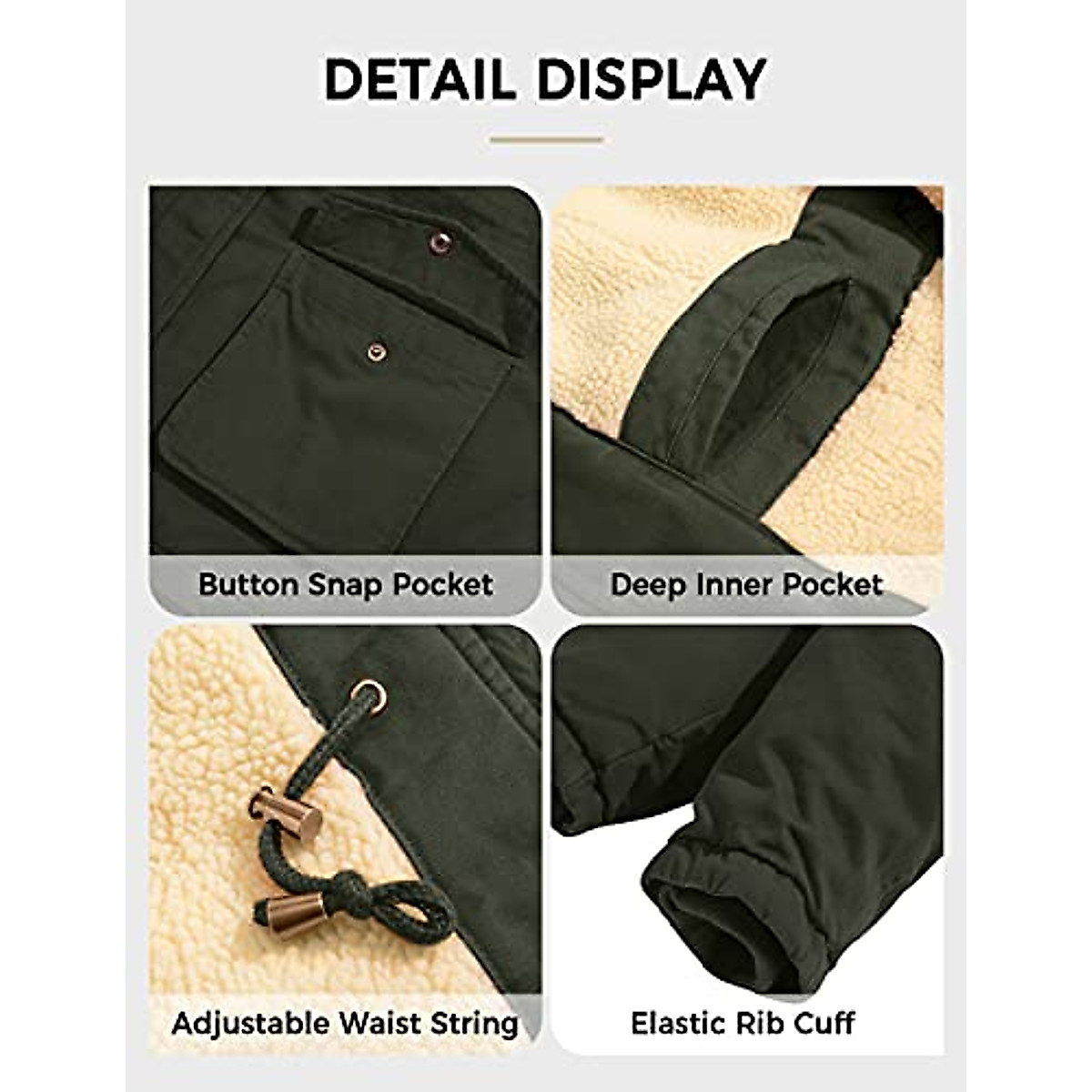 Soularge Women's Winter Plus Size Warm Faux Fur Coat Outerwear(Army Green, 5X)