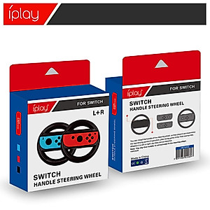 Racing Games Steering Wheel Grip Suitable, Joy-Con Steering Wheel, Red and Blue Game Wheels(Adult Version)