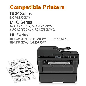 GALADA Compatible Toner Cartridges and Drum Unit Replacement for Brother TN760 TN-760 TN730 TN-730 DR730 DR 730 for DCP-L2550DW MFC-L2710DW HL-L2350DW HL-L2395DW (2 Black Toner with Chip + 1 Drum)