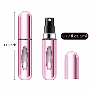 BeautyChen 4 Pack 5ml Portable Mini Refillable Perfume Atomizer Bottle Perfume Spray Empty Easy to Fill Scent Aftershave Pump Case Travel Outgoing Purse Multicolor
