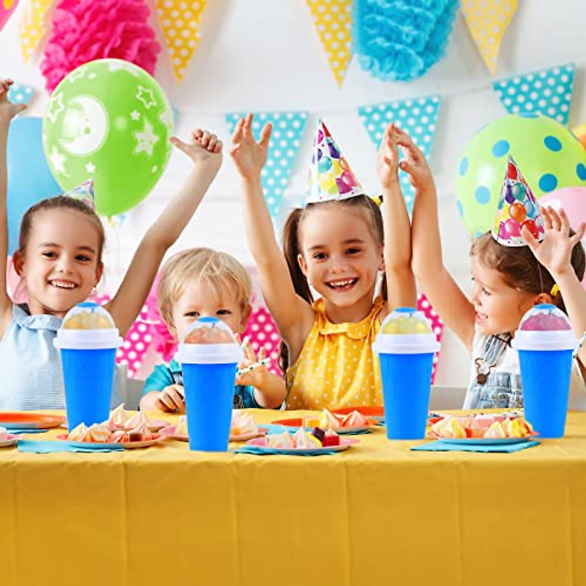 Slushy Cup Slushie Cup Maker Squeeze ,TIK TOK Shake Frozen Magic Maker Quick Squeeze Cups Homemade Summer DIY Milk Ice Cream Maker (BLUE)