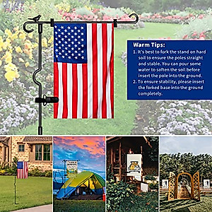 Garden Flag Holder Stand, 50"H Garden Flag Pole for Outside Lawn, Solid Anti-rust Yard Flag Holder with Clip and Stoppers, Heavy Duty Flag Stand Fit 12x18 American Fall Small Garden Flags (1 Pack)