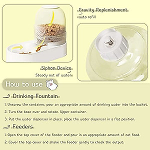 Automatic Cat Feeders Dog Water Bowl Dispenser Cat Feeder Cat Water Dispenser Resistant to Scratching Travel Gravity Supply Feeder for All Pets