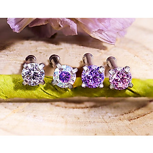 Kridzisw 18G Nose Rings Studs Pierings Jewelry Straight Silver Opal Nose Studs 18 Gauge Stainless Surgical Steel Diamond Stud Nose Ring Pin Bone Nose Bar Earrings Piercing Jewelry Women Men 3mm