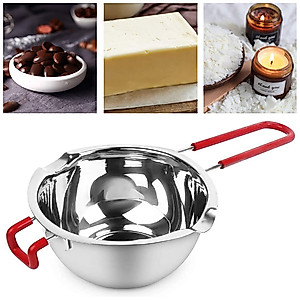 2 Pack Stainless Steel Double Boiler Pot Chocolate Melting Pot Soap Candle Candy Making Tool Kit Wax Melting Heat Proof Bowl for Melting Chocolate, Butter, Cheese, Caramel, Candy, Candle, Wax