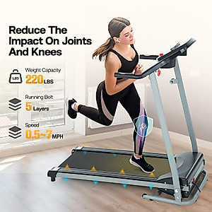 Home Foldable Treadmill with Incline, Folding Treadmill for Home Workout, Electric Walking Treadmill Machine 15 Preset or Adjustable Programs 250 LB Capacity MP3 (Black)