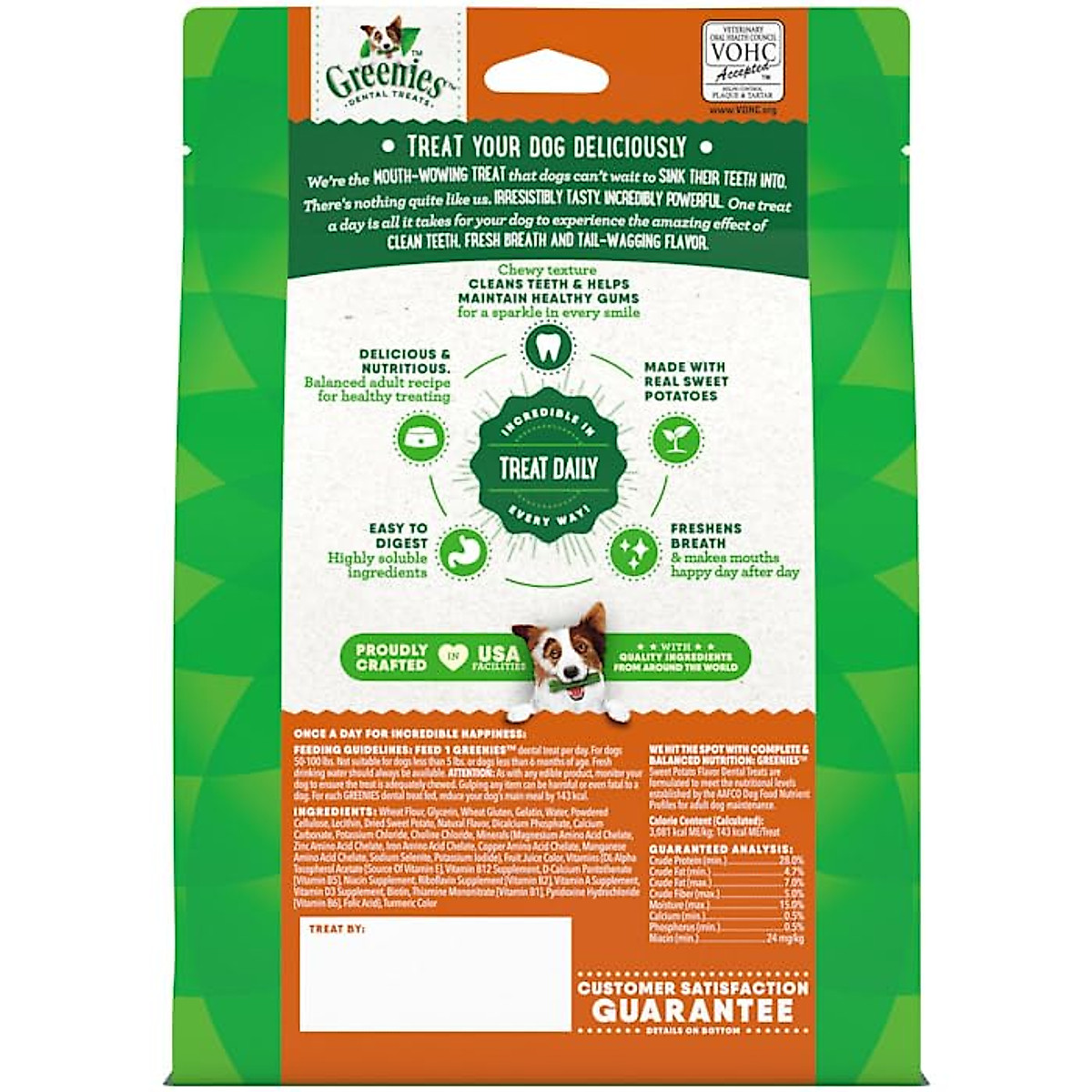 Greenies Natural Sweet Potato Flavor Dental Dog Treats 12 oz. Count of 8 Large