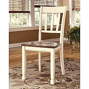 Signature Design by Ashley Whitesburg Cottage Rake Back Dining Chair, 2 Count, Brown & White