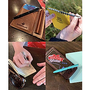 NarwhalCo Set of 2 Red Small Pens (3.35") with Black Ink for Pocket, Wallet, Planner, Purse or Passport