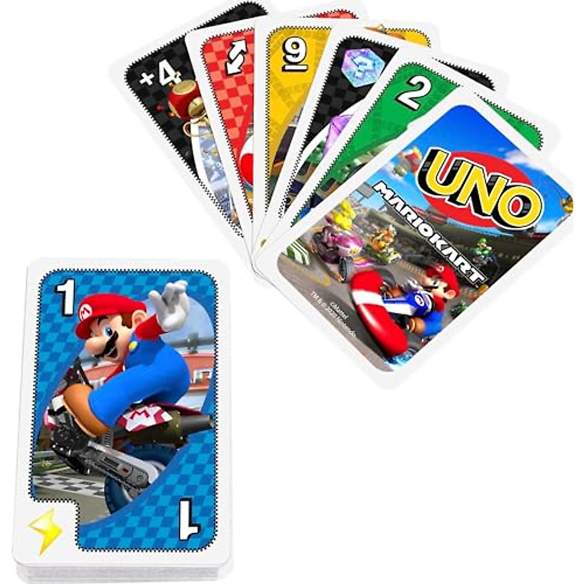 Mattel Games ​UNO Mario Kart Card Game for Kids, Adults, Family and Game Night with Special Rule for 2-10 Players
