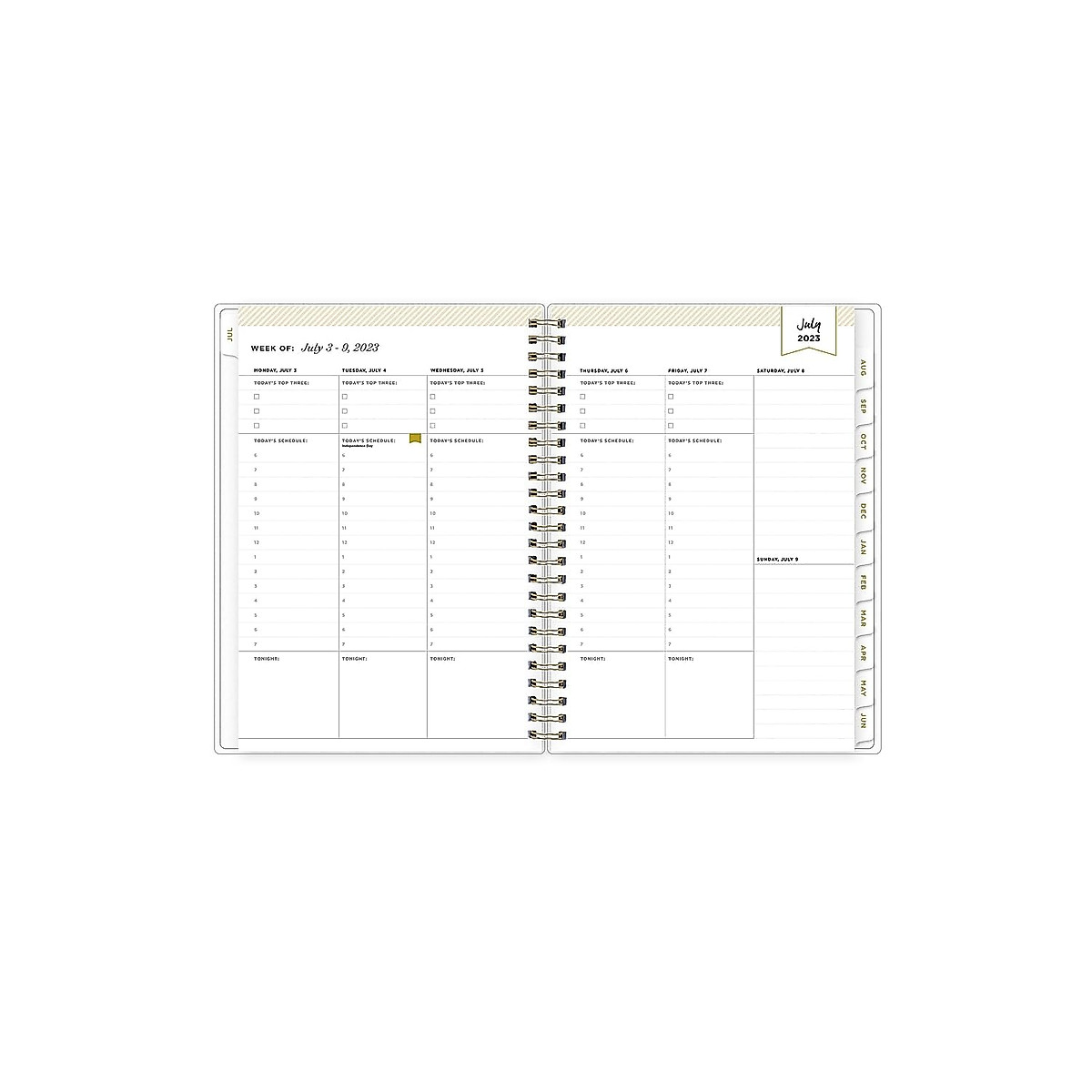 Blue Sky Day Designer for 2023-2024 Academic Year Weekly and Monthly Planner Notes, 5.8' x 8.6', Frosted Cover, Climbing Floral Mint (137884-A24)
