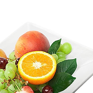 Suwimut 3 Pack White Serving Platters for Entertaining, Large Porcelain Serving Plates Rectangular Trays for Parties Serving Food, Fruit, Appetizers, Microwave and Dishwasher Safe