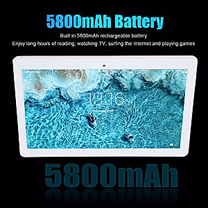 Naroote 10.1 Inch HD Tablet, 100-240V 2560x1600 Resolution Calling Tablet 4GB RAM 64GB ROM Dual Card Dual Standby for Study for Android 12 (US Plug)