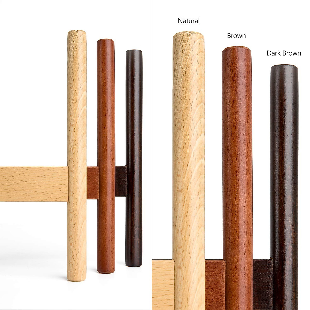 Mkono Plant Stand Mid Century Wood Flower Pot Holder (Plant Pot NOT Included) Modern Potted Stand Indoor Display Rack Rustic Decor, Up to 10 Inch Planter, Natural