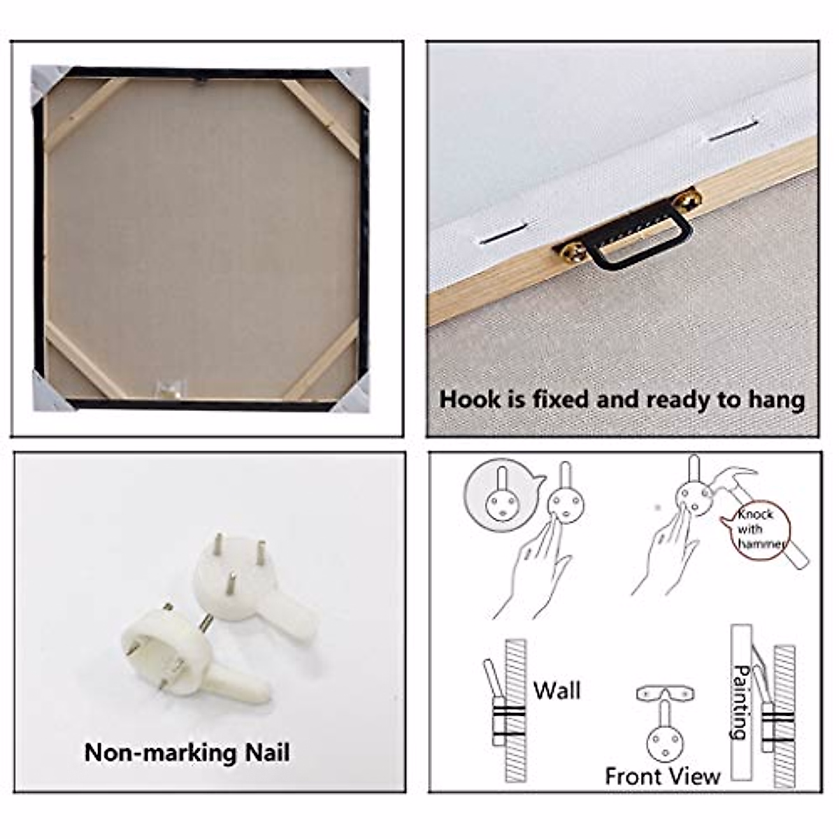 7Fisionart Abstract Wall Art Indigo Blue Canvas Paintings Gold Cityscape Modern Skyline Large Size Picture Artwork Framed for Living Room Bedroom Home Office Wall Decor 36"x24"