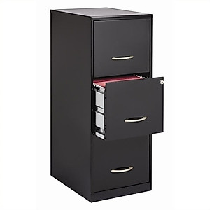Scranton & Co 3 Drawer Letter File Cabinet in Black