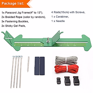 Catcan 2 in 1 Paracord Bracelet Jig, Paracord Bracelet Making Kit, Adjustable Length DIY Craft Monkey Fist Jig Tools 4" to 13" with Free Cord and Buckles