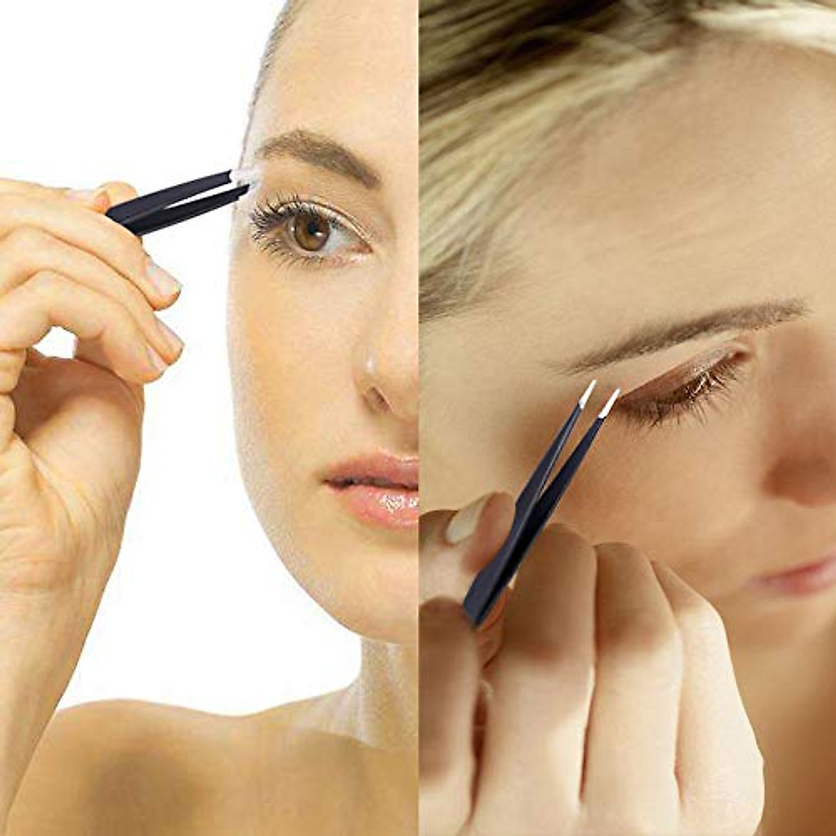 5 Inch Magnifying Mirror 20X with Blackhead Tweezer Kit, Handheld Mirror with Handle, Portable Magnified Mirror with Eyebrow Plucking Tweezers, Foldable, Double sided, Transparent