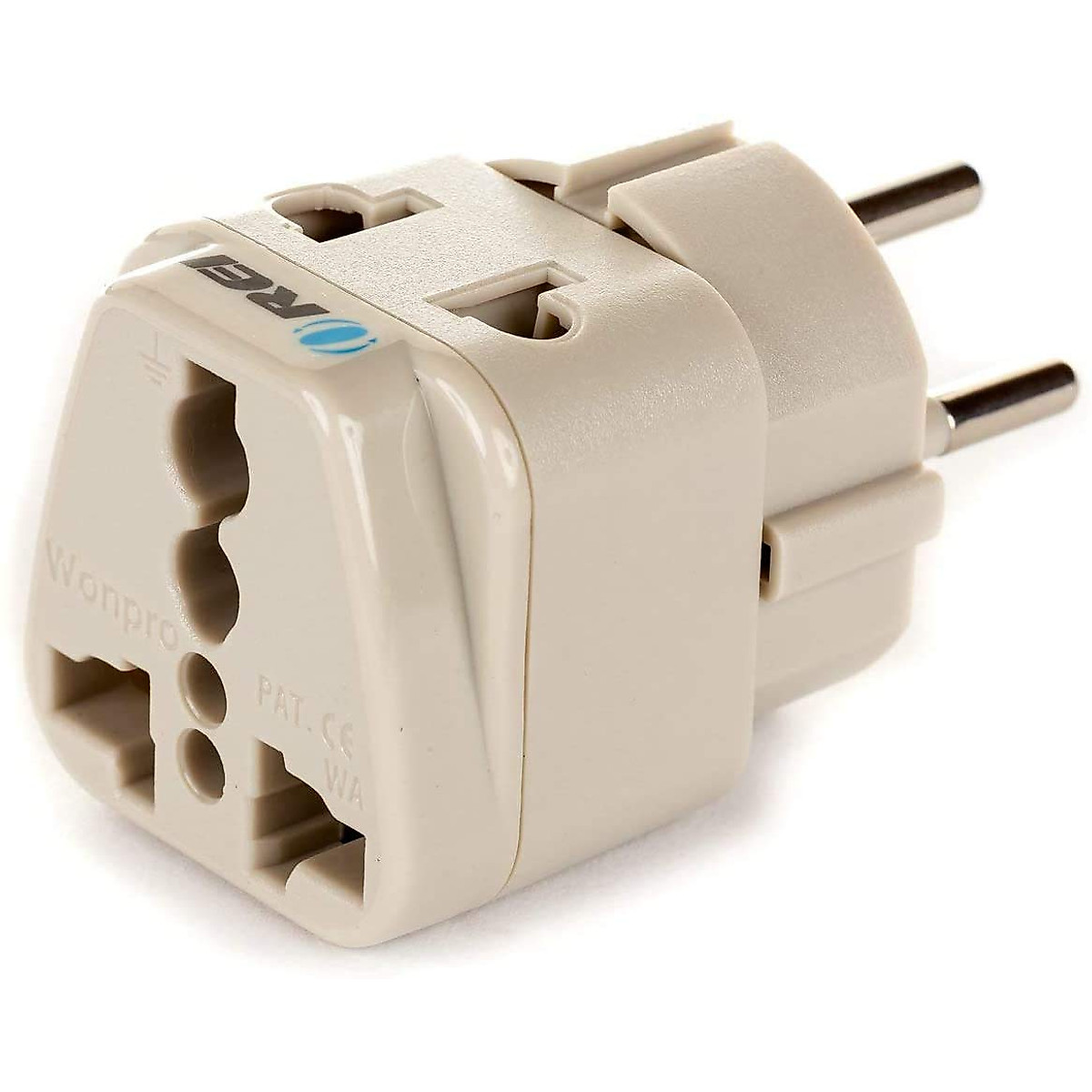 OREI Grounded Universal 2 in 1 Plug Adapter Type H for Israel & more- CE Certified - RoHS Compliant WP-H-GN