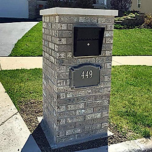 Mail Boss 7500 Mail Manager Pro Curbside Security, Black Locking Mailbox with House Numbers, Mounting Plate and Pull Out Mail Tray