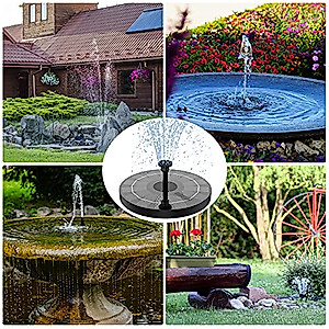 AISITIN 2.5W Solar Bird Bath Fountain Pump & 3.5W LED Solar Fountain Pump with Colorful Lights & 3000mAh Battery, Solar Water Fountain Pump for Garden, Ponds, Fish Tank and Outdoor