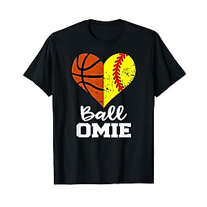 Ball Omie Heart Funny Softball Basketball Omie T-Shirt