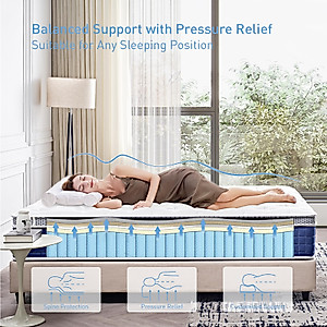 LINARTS Queen Mattress, 10 Inch Queen Size Hybrid Mattress in a Box with Pocket Spring & Soft Knitted Fabric for Comfort, Motion Isolation, Pressure Relief, Edge Support, Improve Sleep, Medium Firm