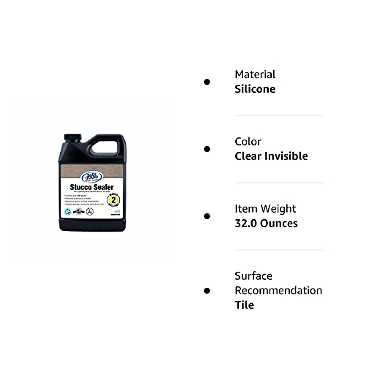 Rain Guard Water Sealers - Stucco Sealer - Penetrating Water Repellent Protection for All Porous Stucco Surfaces - Water-Based Silane/Siloxane Sealant - Clear Natural Finish - Concentrate Makes 2 Gal