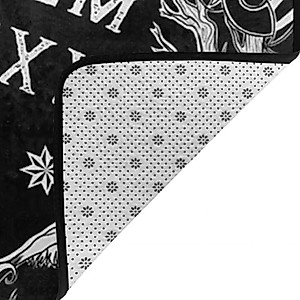 Area Rug Ultra Soft Rug Stylish Mats Carpets Multipurpose Carpets for Living Room, Bedroom, Extra Large Area Carpet Cat Skull Head Witch Magic Board Black Gothic