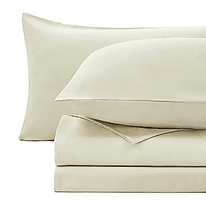 Deconovo Bed Sheets California King Sheet Sets Beige Cal King Microfiber 16" Deep Pocket 1800 Thread Count Luxury Comfort Bedding Silky Soft Touch 4 Pieces Pillowcases Flat Sheet & Fitted Sheet