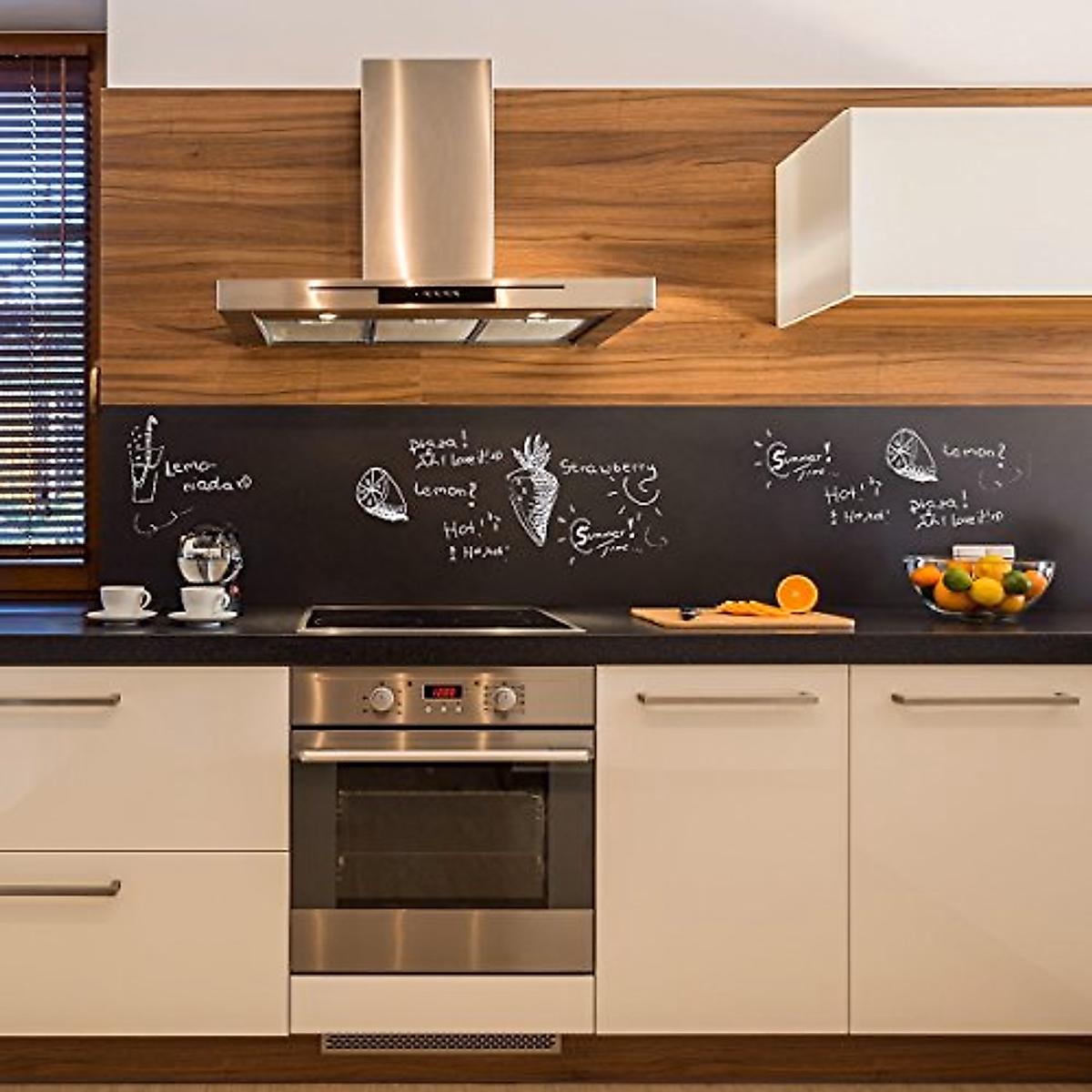 MMFB Black Board Sticker Dry Erase, Chalkboard Wallpaper Stick and Peel Adhesive Roll with 15 Chalks for Wall, Tables, Schools, Home(17.8" X 108", 3 Pack)