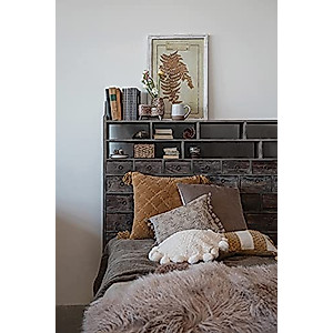 Creative Co-Op Traditional Decorative Woven Cotton Blend Viscose Chenille Lumbar Embroidery and Tassels Pillow, Measures 16" L x 12" H, Multicolored