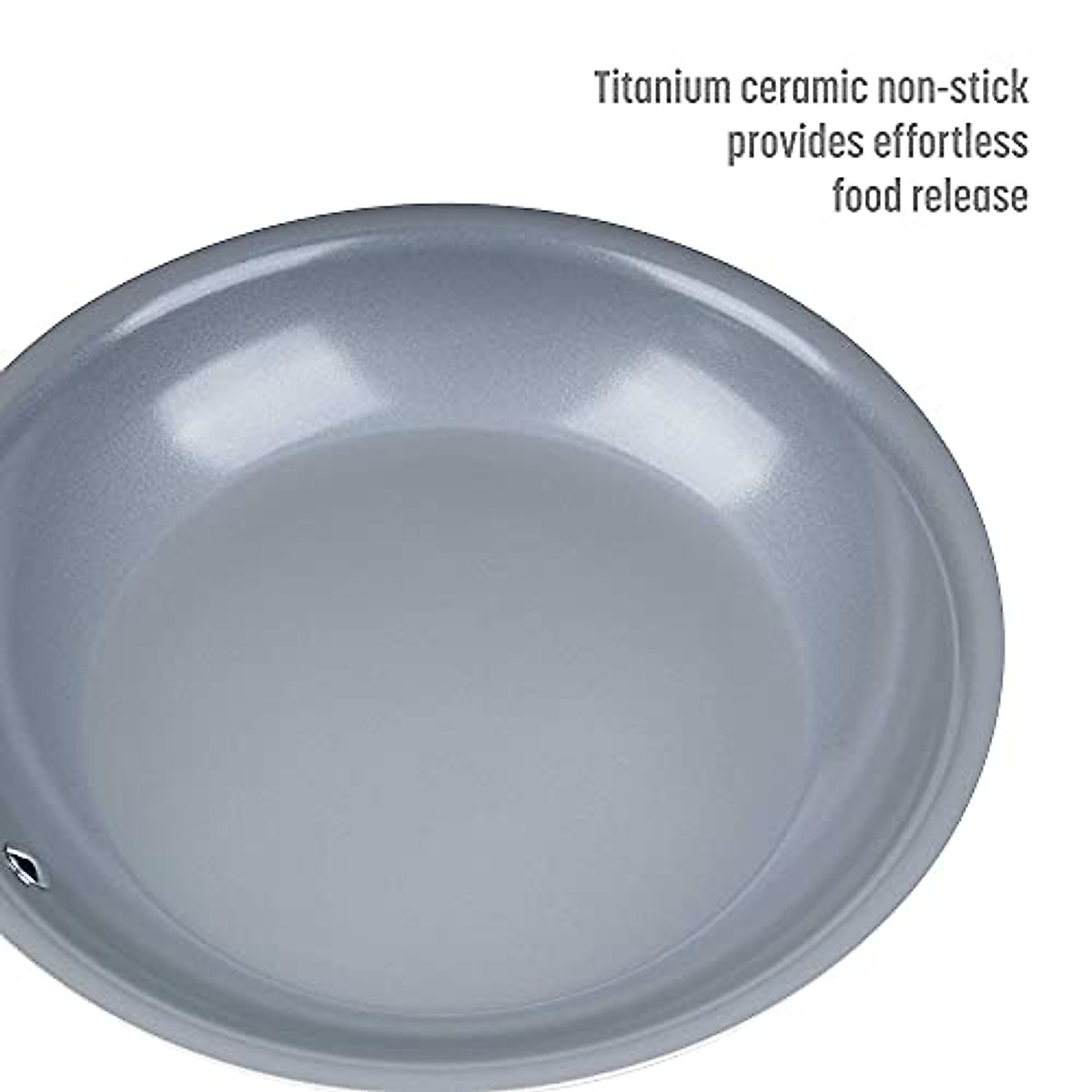 Goodful Ceramic Nonstick 2 Piece Frying Pan Set, 8 Inch and 9.5 Inch Skillets, Dishwasher Safe Pots and Pans, Comfort Grip Stainless Steel Handle, Made without PFOA, Gray