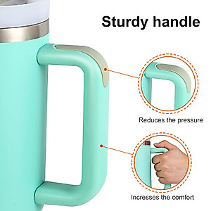 JOZELNK 40oz Tumbler with Handle, Insulated Big Mug wtih Straw and Lid, Stainless Steel Double Wall Vacuum Iced Coffee Cup (Eucalyptus)