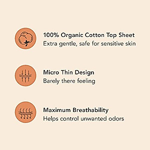 Rael Panty Liners for Women, Organic Cotton Cover - Thin Pantiliners, Light Absorbency, Unscented, Chlorine Free (Micro Thin, 140 Count)