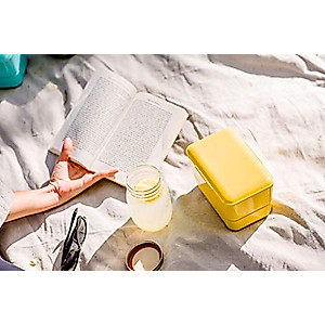 TAKENAKA Bento Bite Dual from, Eco-Friendly and Sustainable Japanese Style Bento Lunch Box (Lemon Zest)