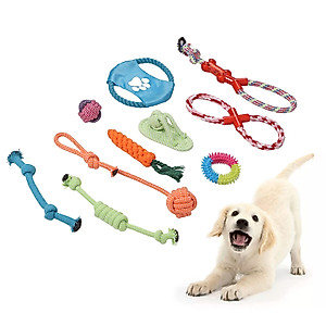 Dental Dog Rope Toys Cleaning Chew Toys Cotton Rope Dog Toy Durable Interactive Dog Tug Toy Puppy Chew Toys Small Teething Pets for Aggressive Chewers